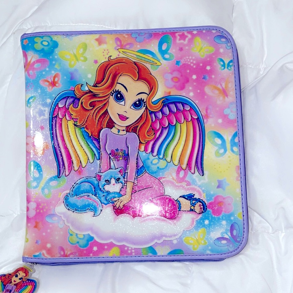 Vintage Lisa Frank Angel Girl Jumbo Binder - Gem